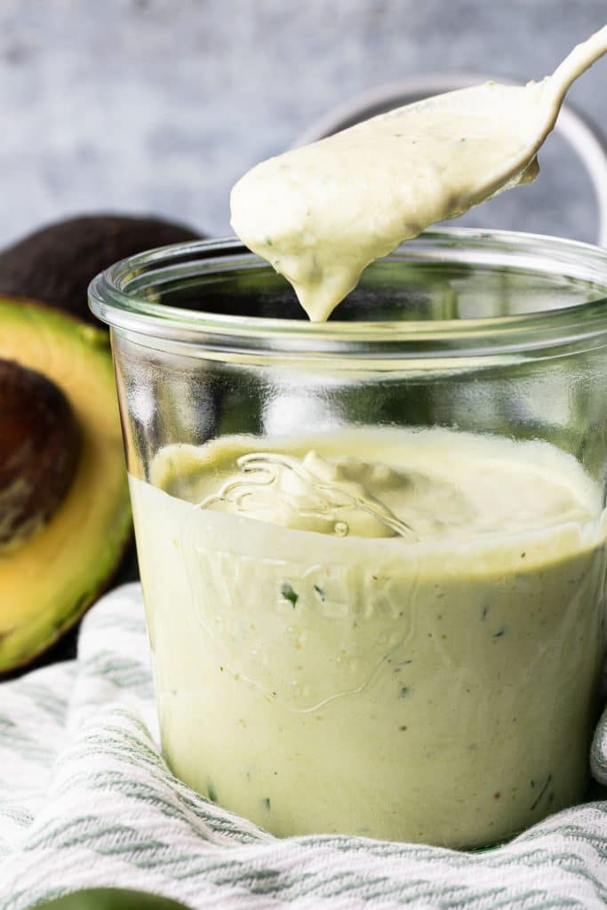 Creamy Avocado Ranch Dressing Recipe-No Mayo - The Travel Palate