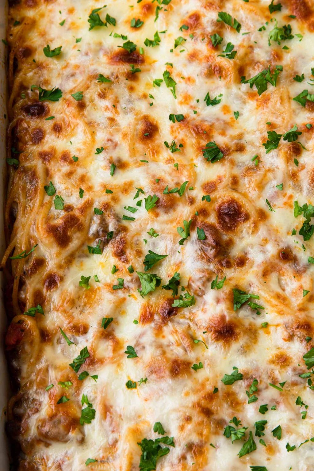Cream Cheese Baked Spaghetti Casserole with Ricotta - The Travel Palate