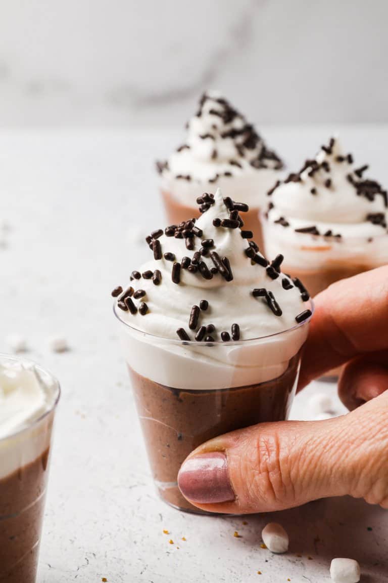 Hot Chocolate Pudding Shots - The Travel Palate