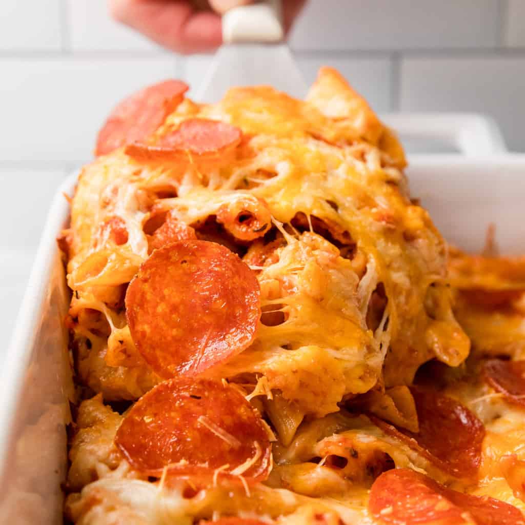 Family Favorite Easy Pepperoni Pizza Casserole Recipe - The Travel Palate
