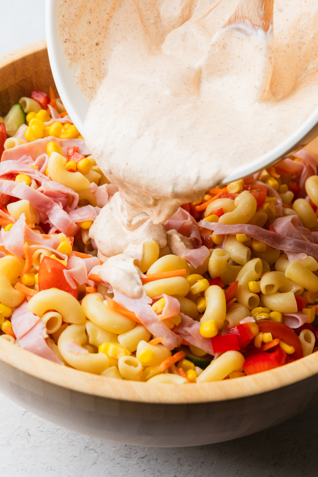 Mexican Macaroni Salad Recipe with Ham - The Travel Palate