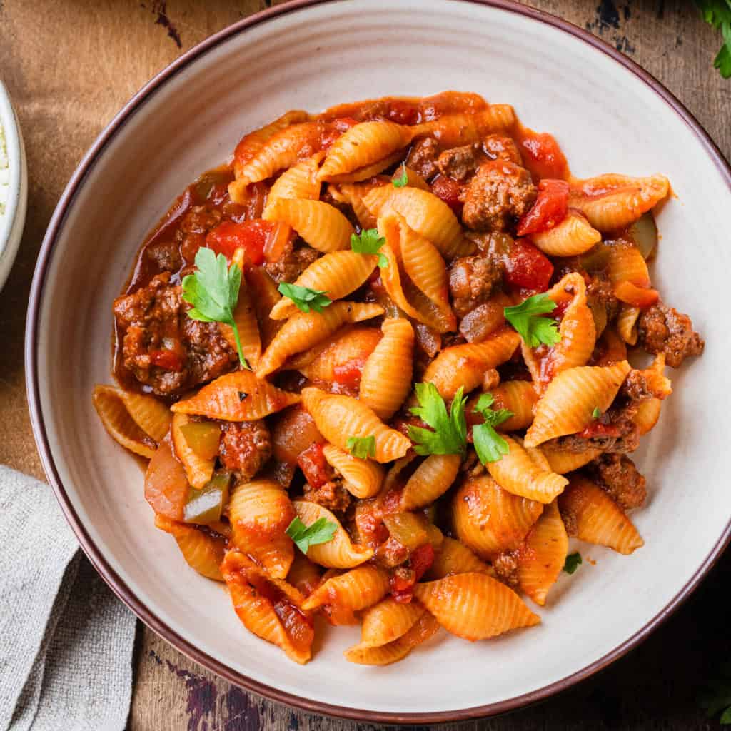 American Chop Suey with Ground Beef - The Travel Palate