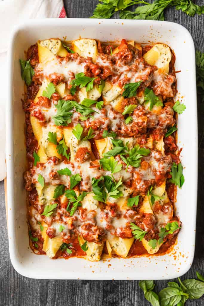 Stuffed Pasta Shells (with Meat and Ricotta) - The Travel Palate