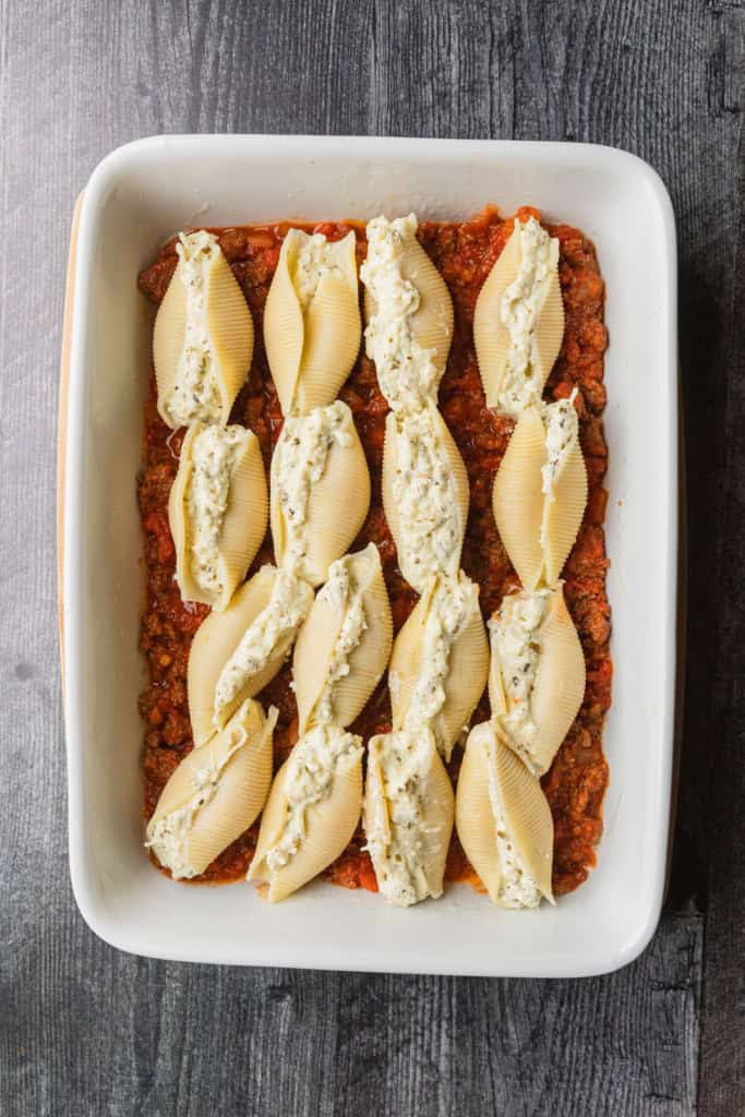 Stuffed Pasta Shells (with Meat and Ricotta) - The Travel Palate