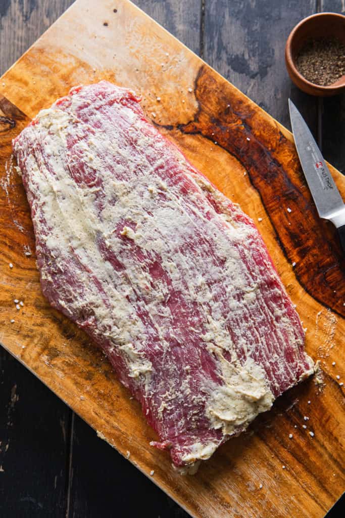 Cast Iron Flank Steak with Mushroom Pan Sauce - The Travel Palate